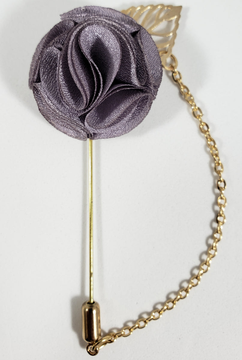 Gray with Gold Leaf & Chain Lapel Pin – Gentlemen's Accessories